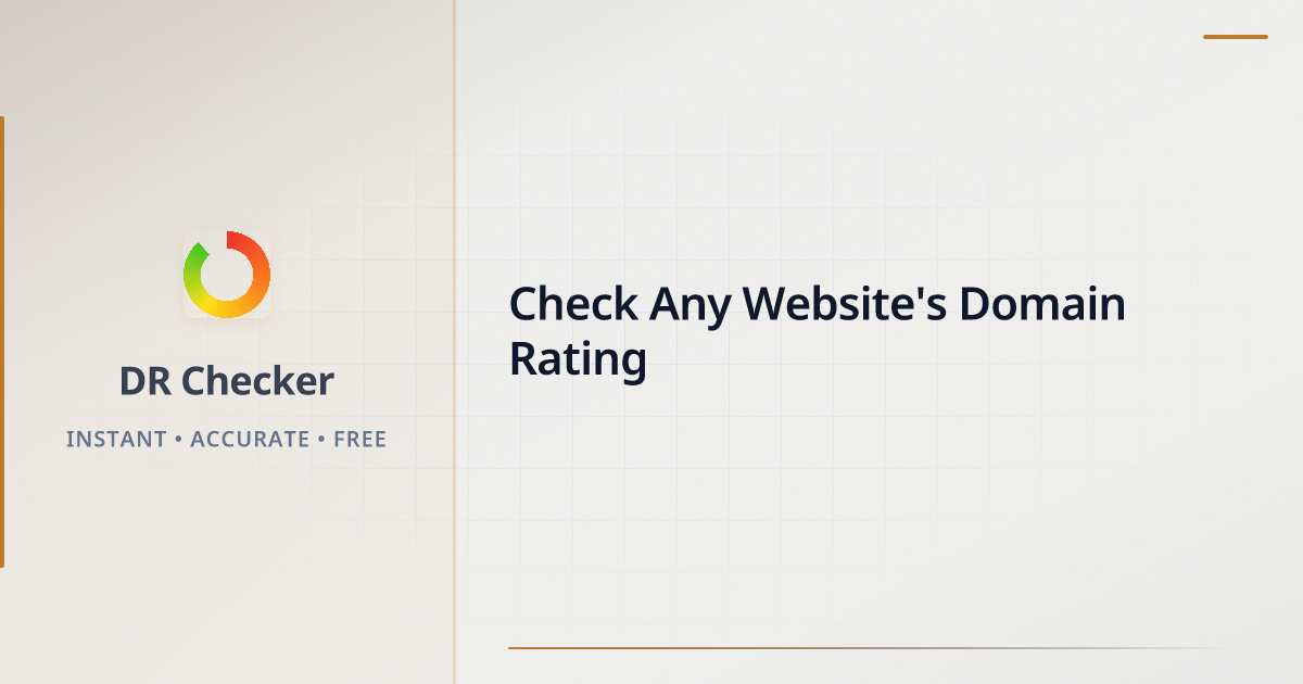 DR Checker - 免费检查网站DR分数